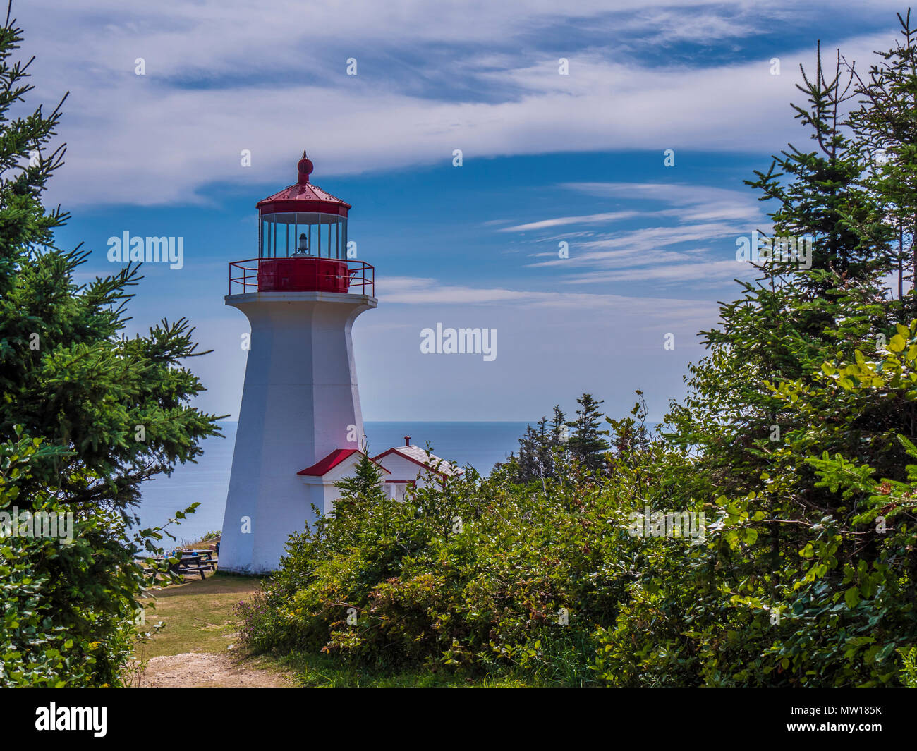 Cap-Gaspe lighthouse, Le Graves Trail, Forillon National Park, Gaspe ...