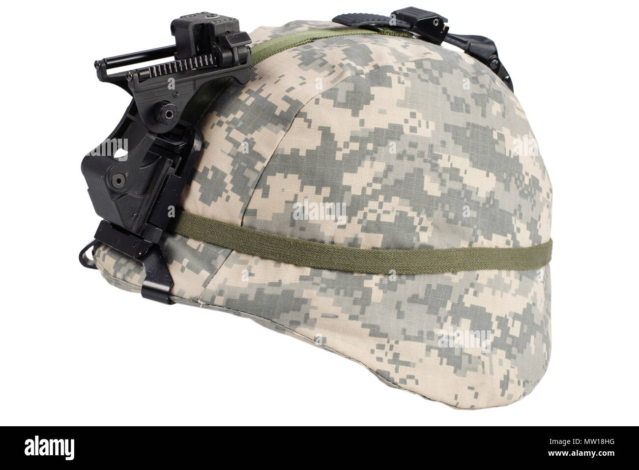 us army kevlar helmet with night vision mount isolated on whhite Stock ...