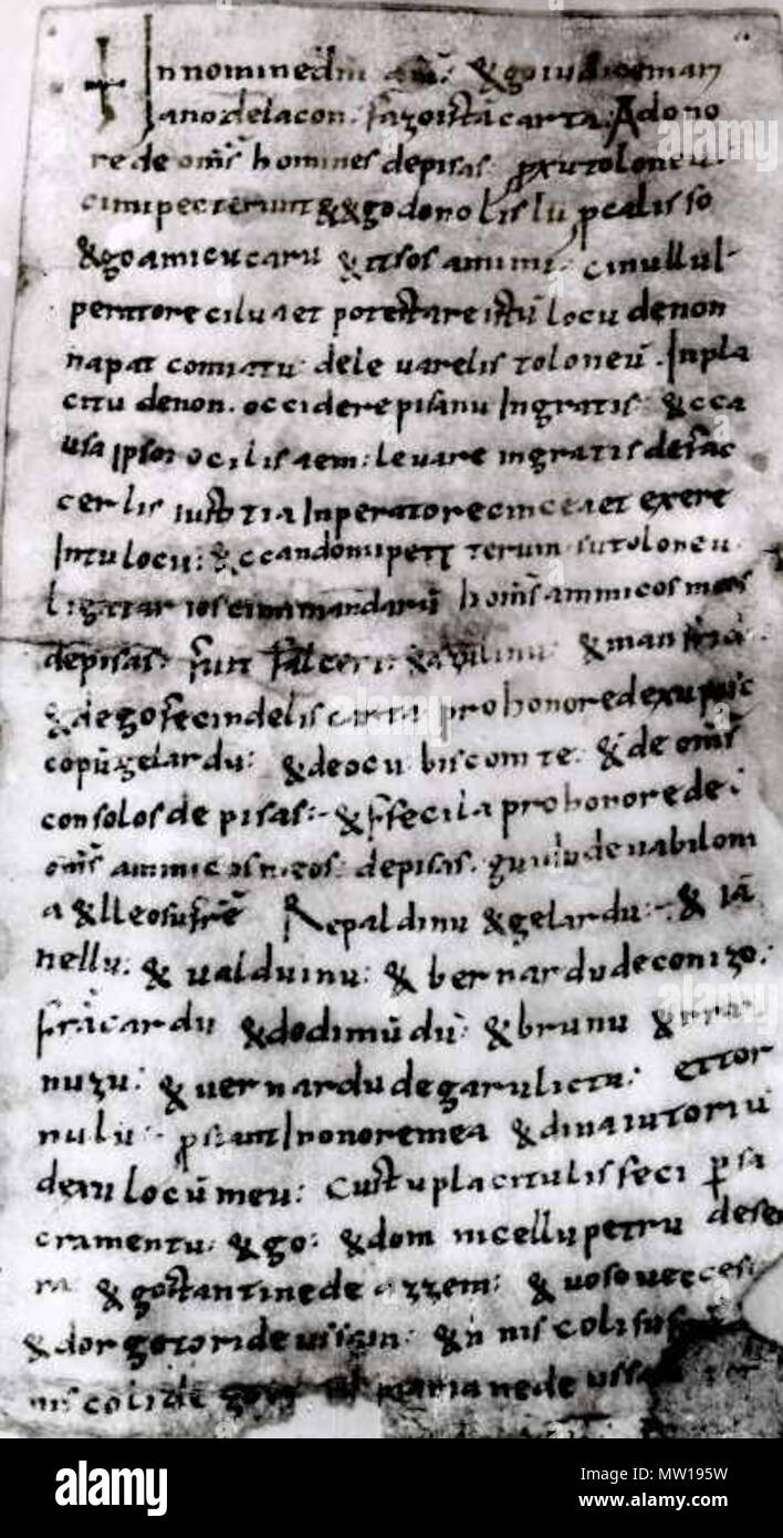 . Italiano: Privilegio Logudorese, 1080 circa . 1080. Anonymous 502 ...