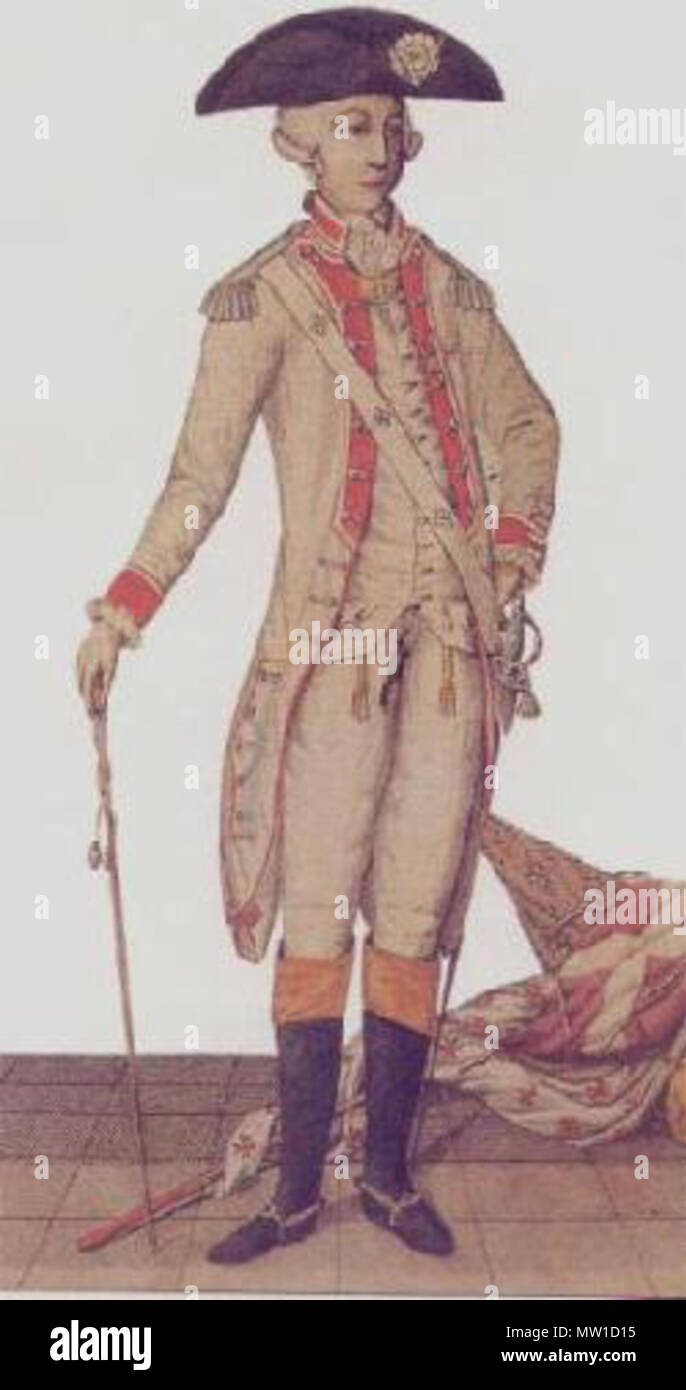 . officer of the maltese line regiment . late XVIII century. Unknown ...