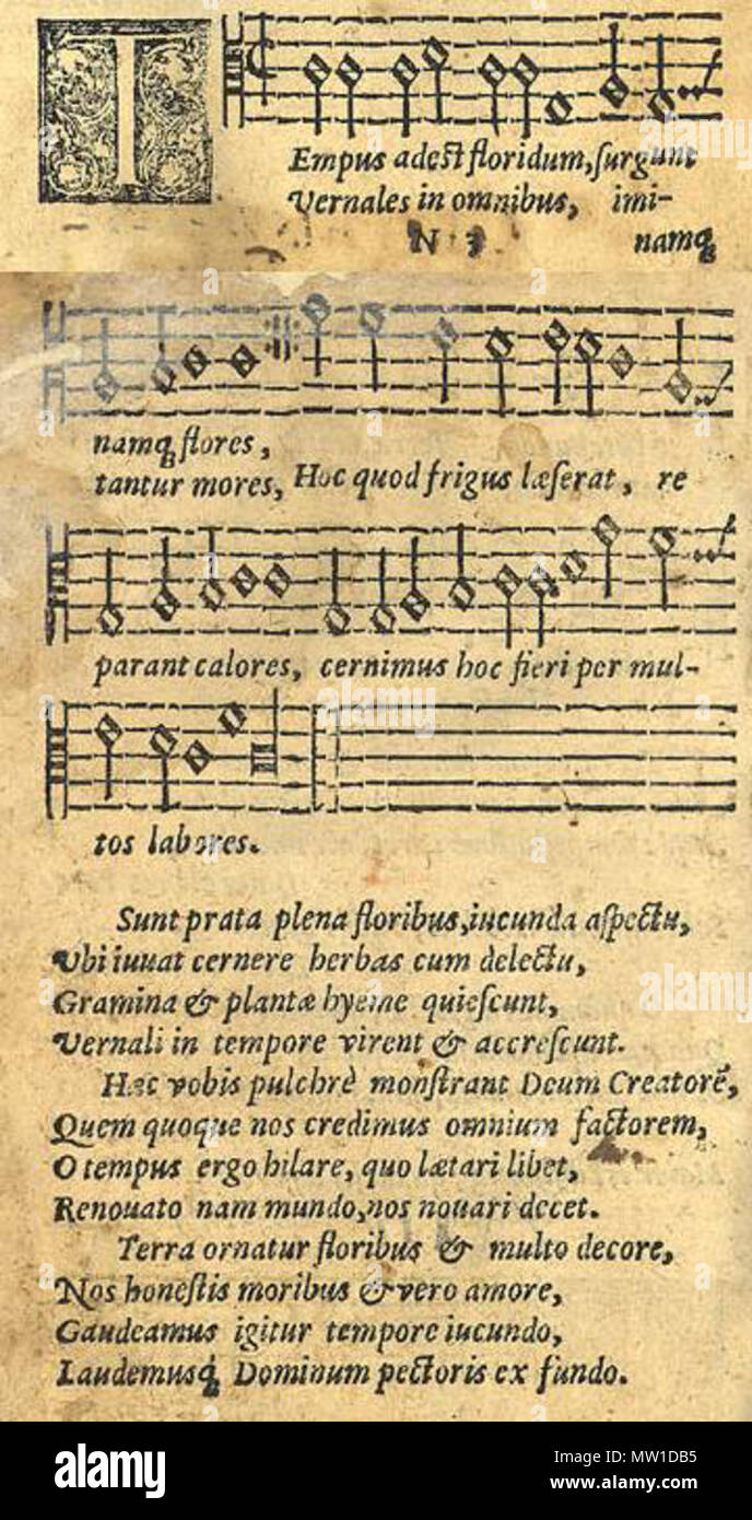 . English: The first page of 'Tempus adest floridum' in the original ...