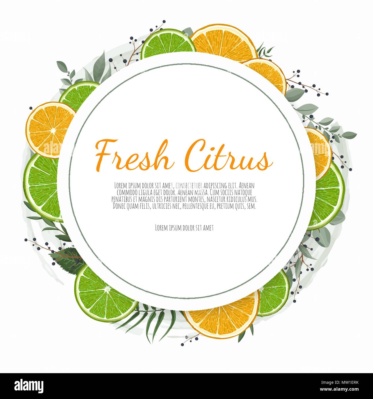 Orange Fruits and Flowers Summer Banner, Graphic Background, Exotic ...