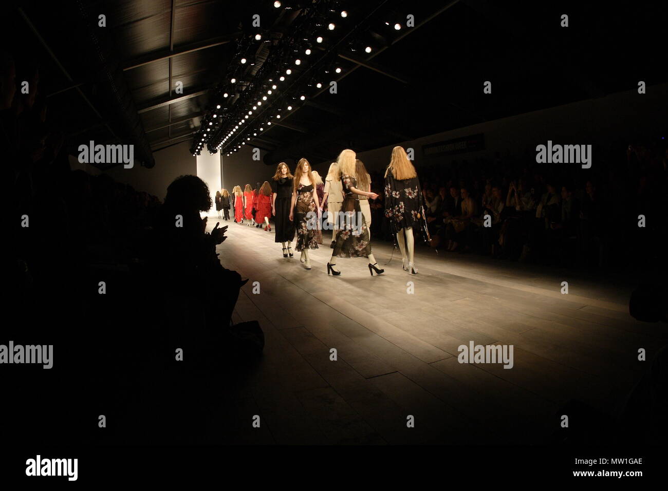 Model on the runway for the Betty Jackson Collection fashion show ...