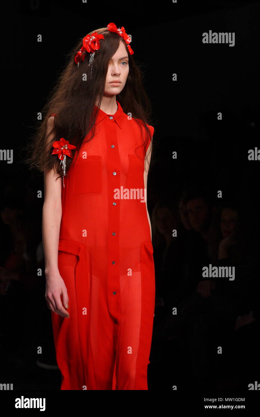 Model on the runway for the Betty Jackson Collection fashion show ...