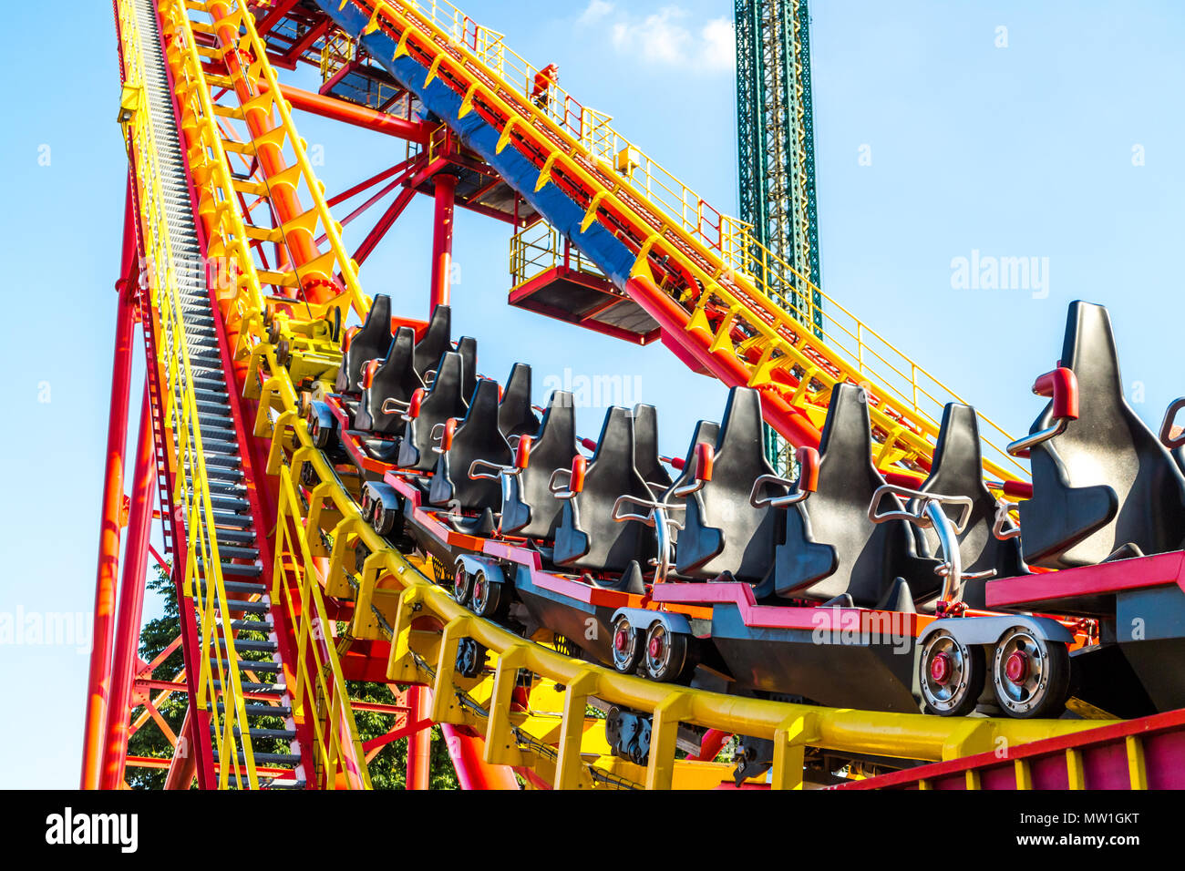 Empty Roller Coaster Cart Front View