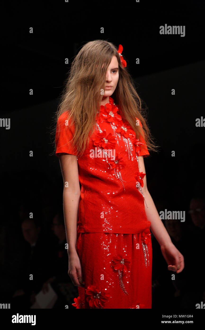 Model on the runway for the Betty Jackson Collection fashion show ...