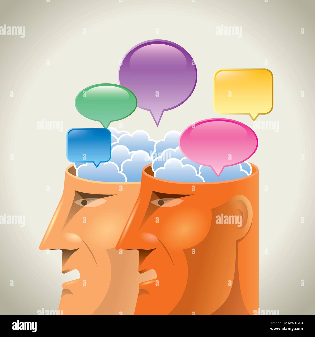 Artificial intelligence concept design, communication ideas Stock ...