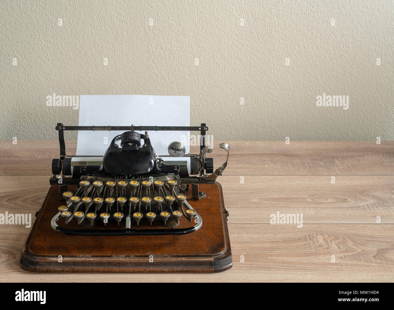 Ancient vintage portable typewriter with non qwerty keyboard Stock ...