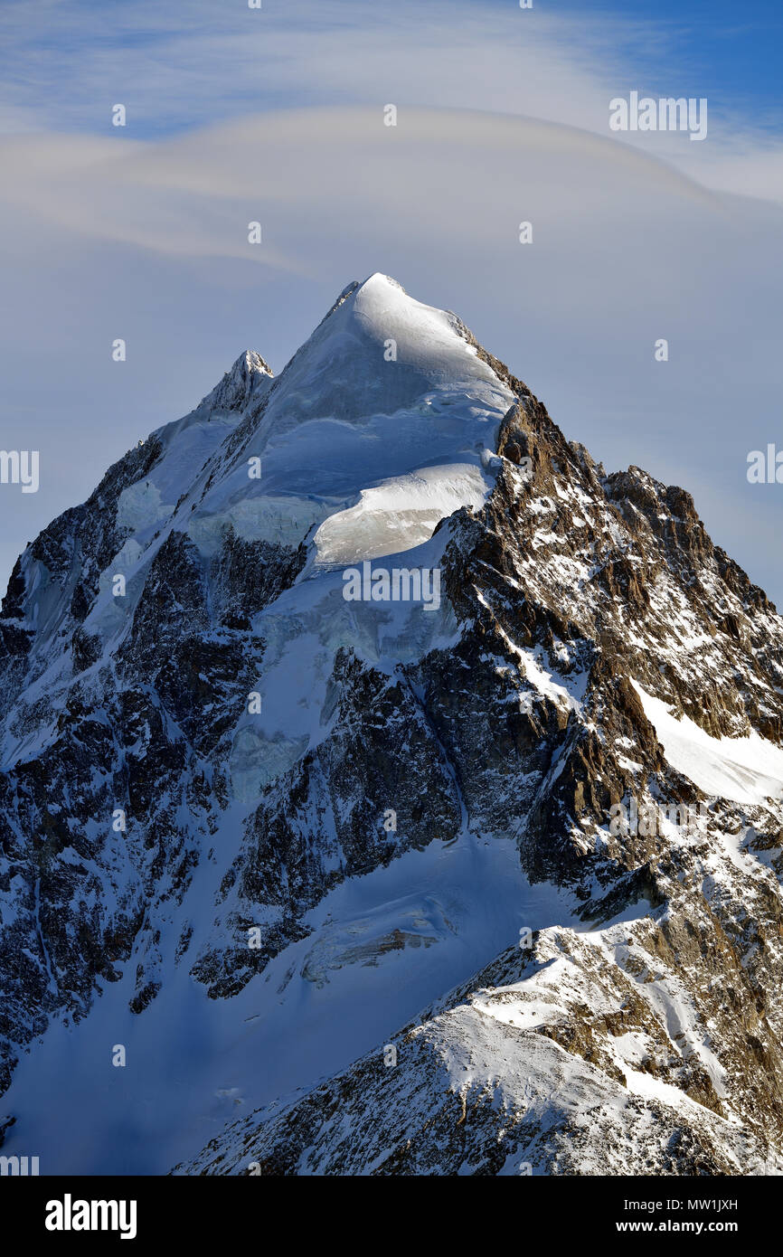 Iced peak, Piz Roseg seen from Corvatsch, Upper Engadine, Canton ...