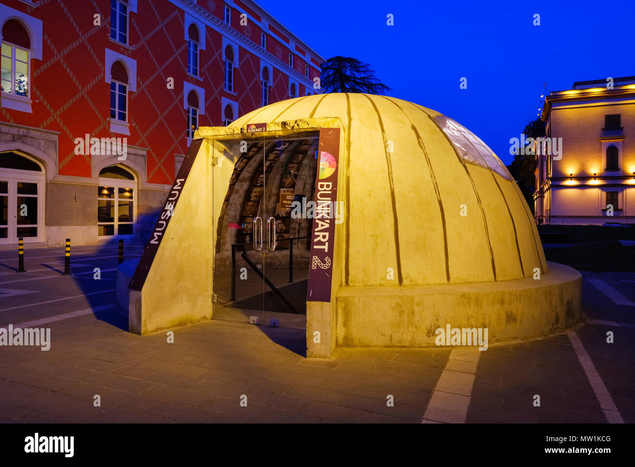 Entrance to Museum Bunk'Art 2, Dusk, City Centre, Tirana, Albania Stock ...