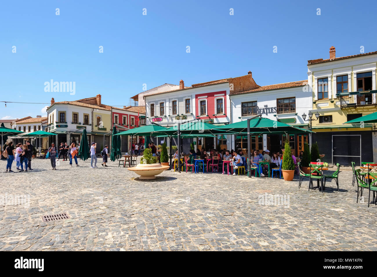 Old bazaar, Pazari i Vjetër, historic bazaar district, Korca, Korça ...