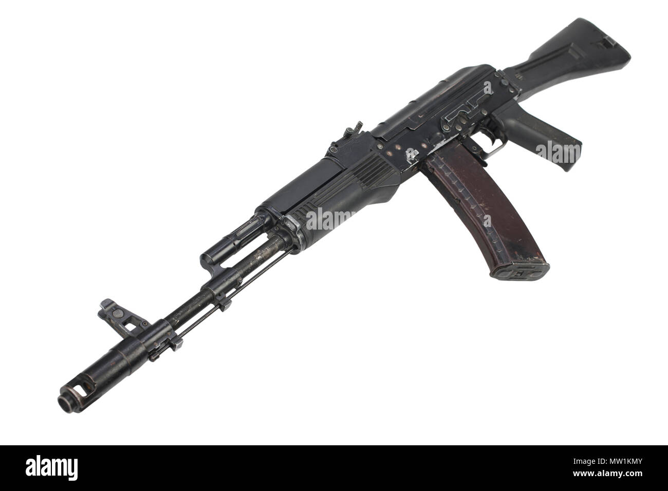modern kalashnikov AK 74M assault rifle on white Stock Photo - Alamy