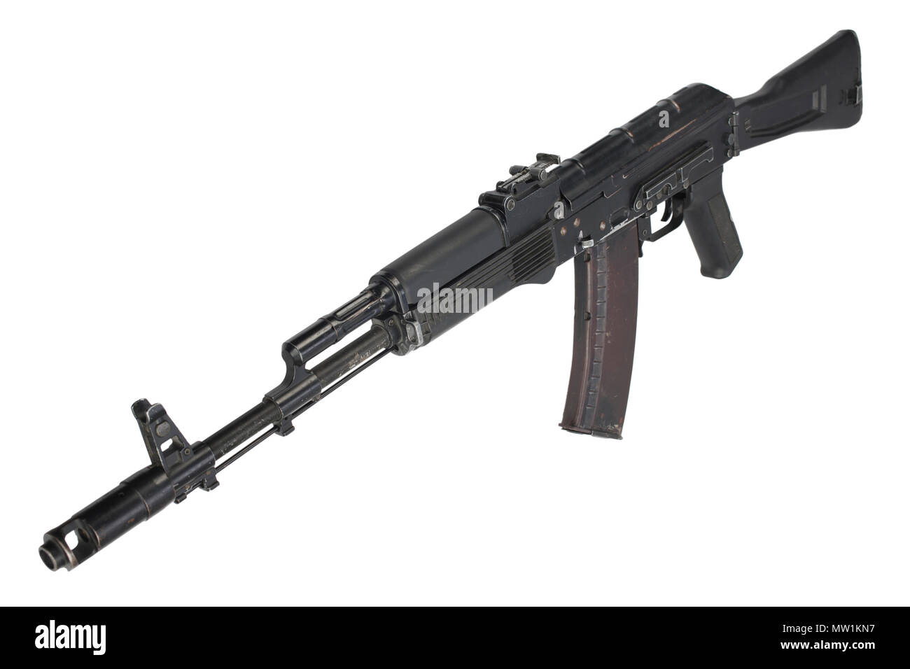 modern kalashnikov AK 74M assault rifle on white Stock Photo - Alamy