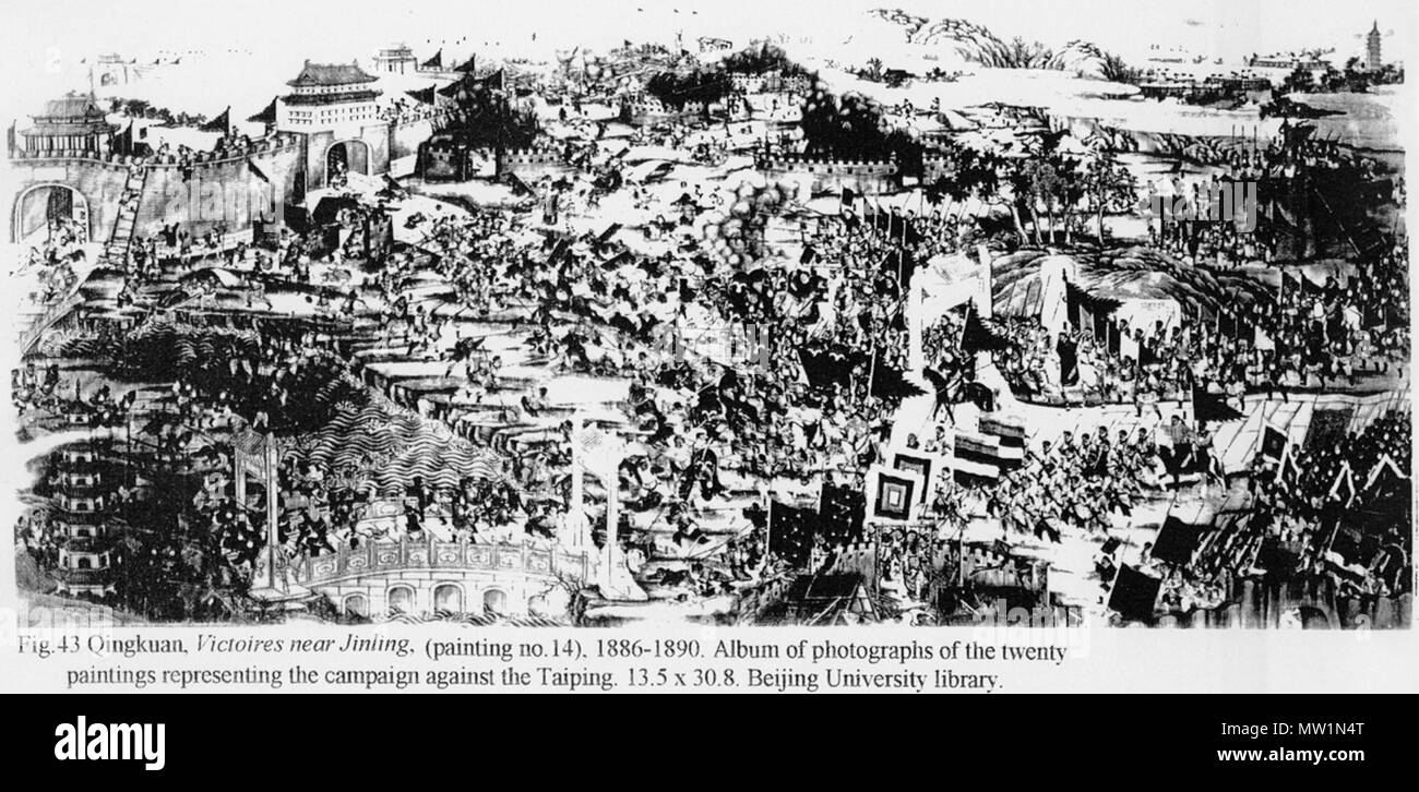 . A scene of the Taiping Rebellion, 1850-1864 . 19th century. Qingkuan ...