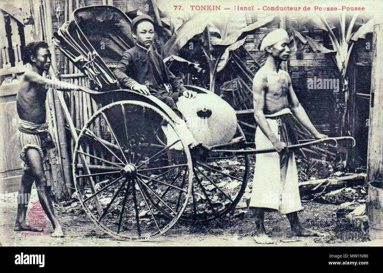. English: Viet Nam - Tonkin Hanoi Conducteur de pousse-pousse . early ...