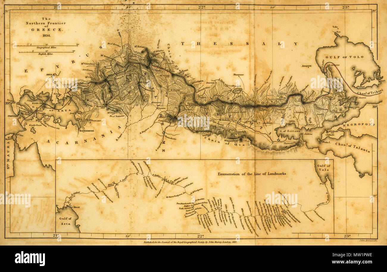 . English: The northern frontier of Greece, 1834 - Baker - (lieutenant ...