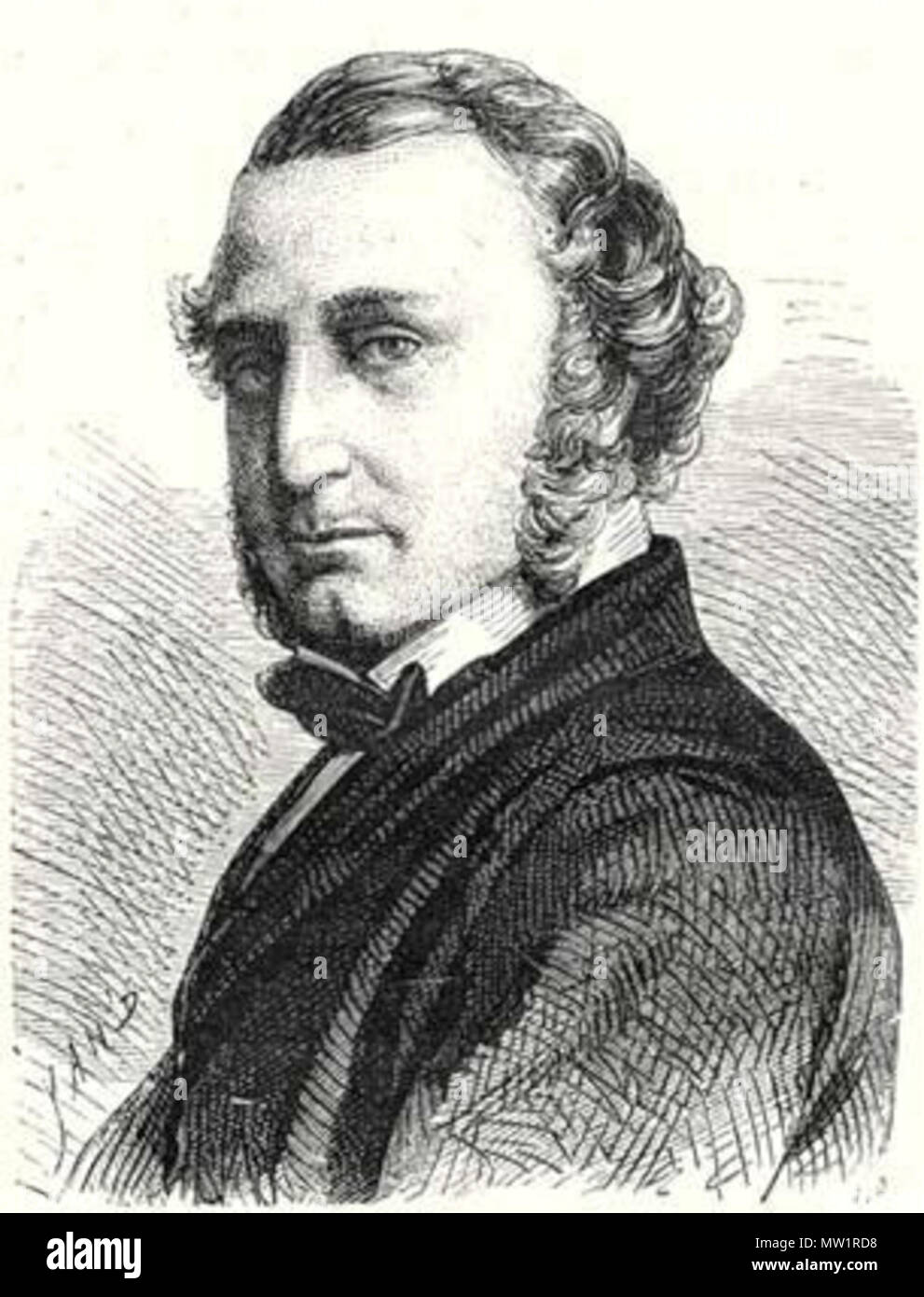 . English: A 19th century sketch portrait of Thomas Russell Crampton ...