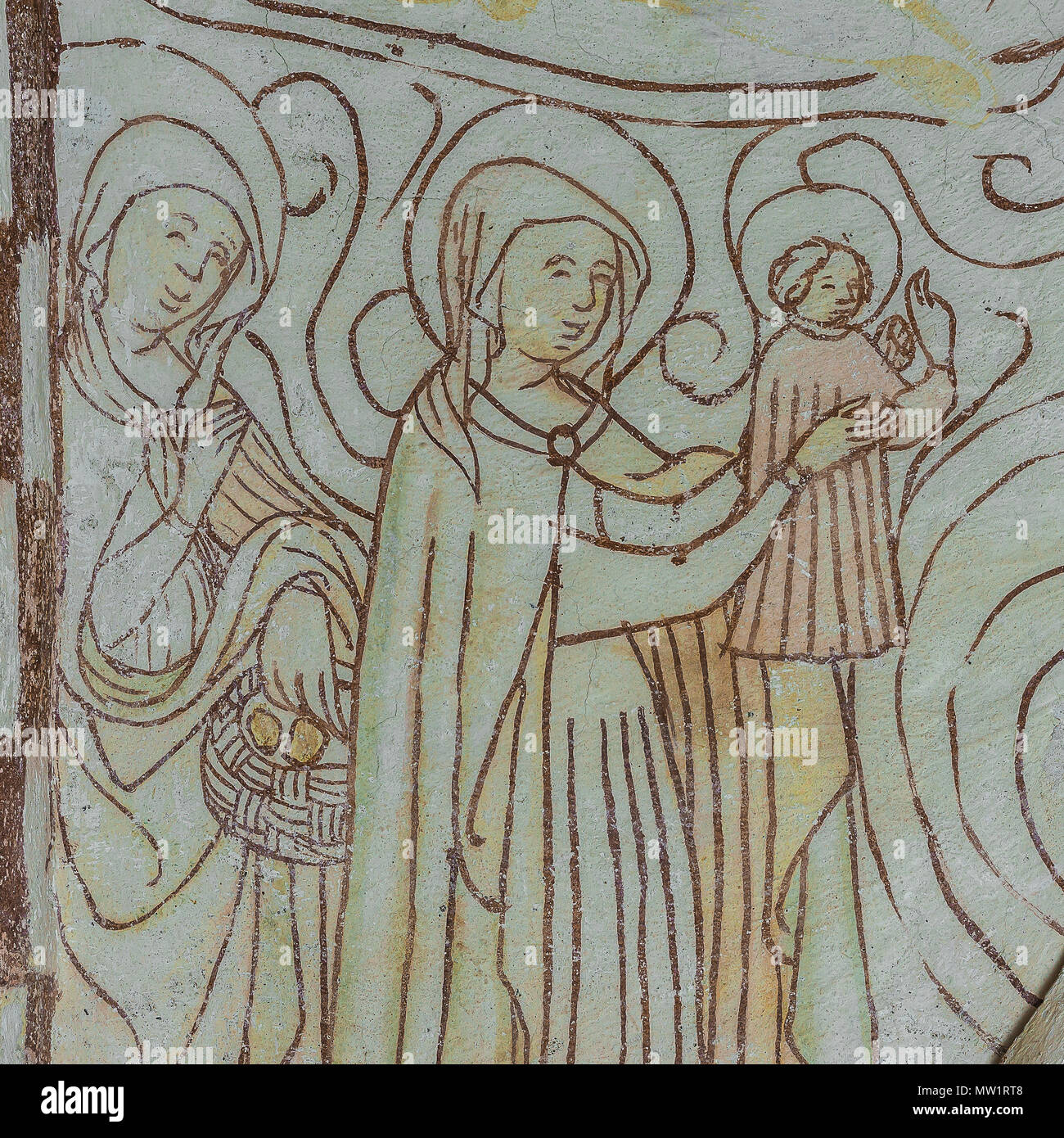 The baby Jesus is taken to the temple for circumcision, A medieval ...