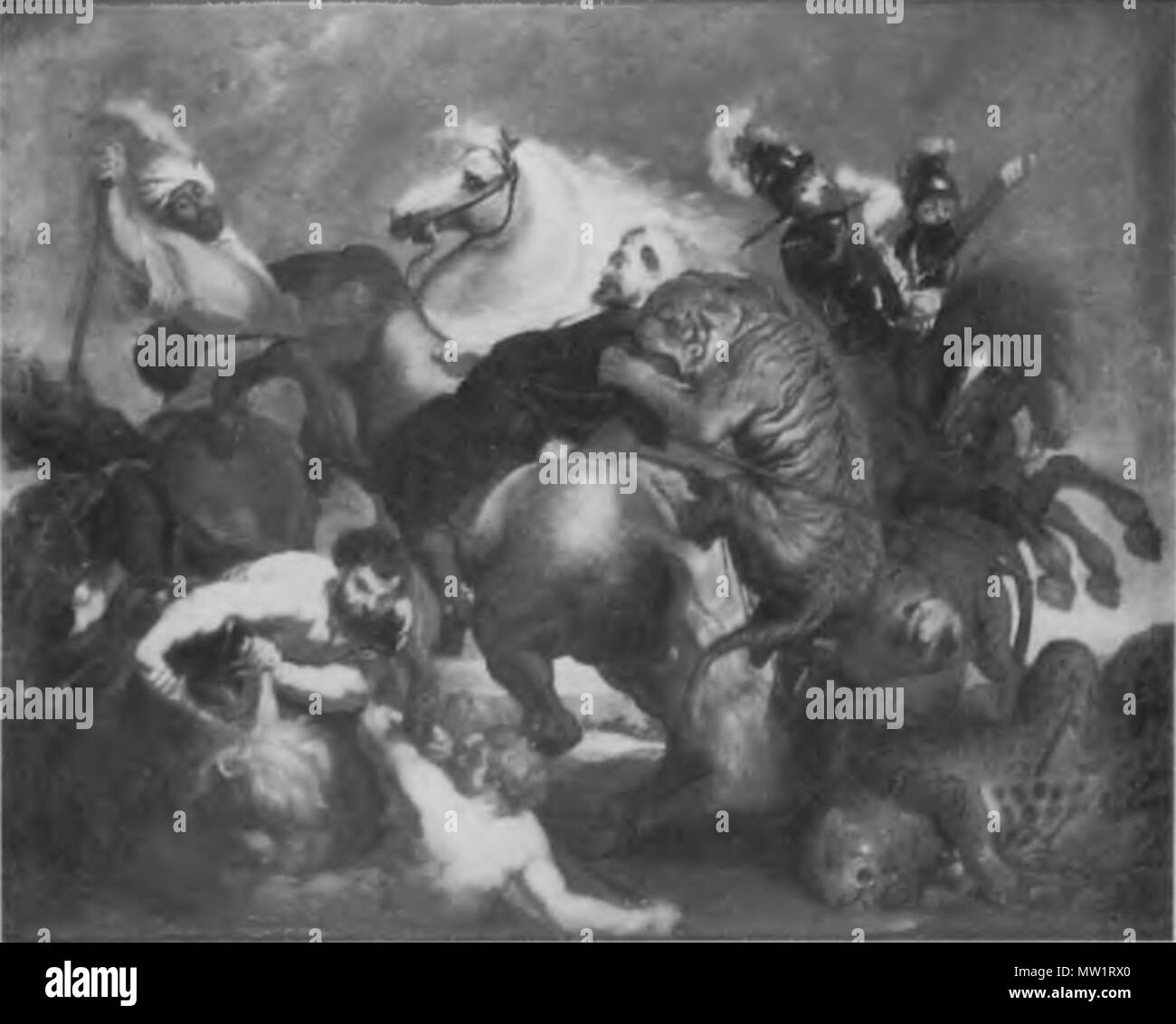 . English: Retouched by Rubens, Tiger, Lion and Leopard Hunt (No.7b ...