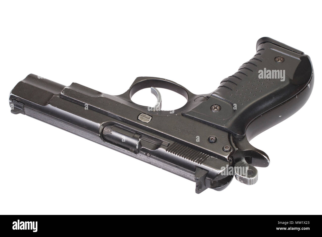 Semi-automatic handgun isolated on white Stock Photo - Alamy