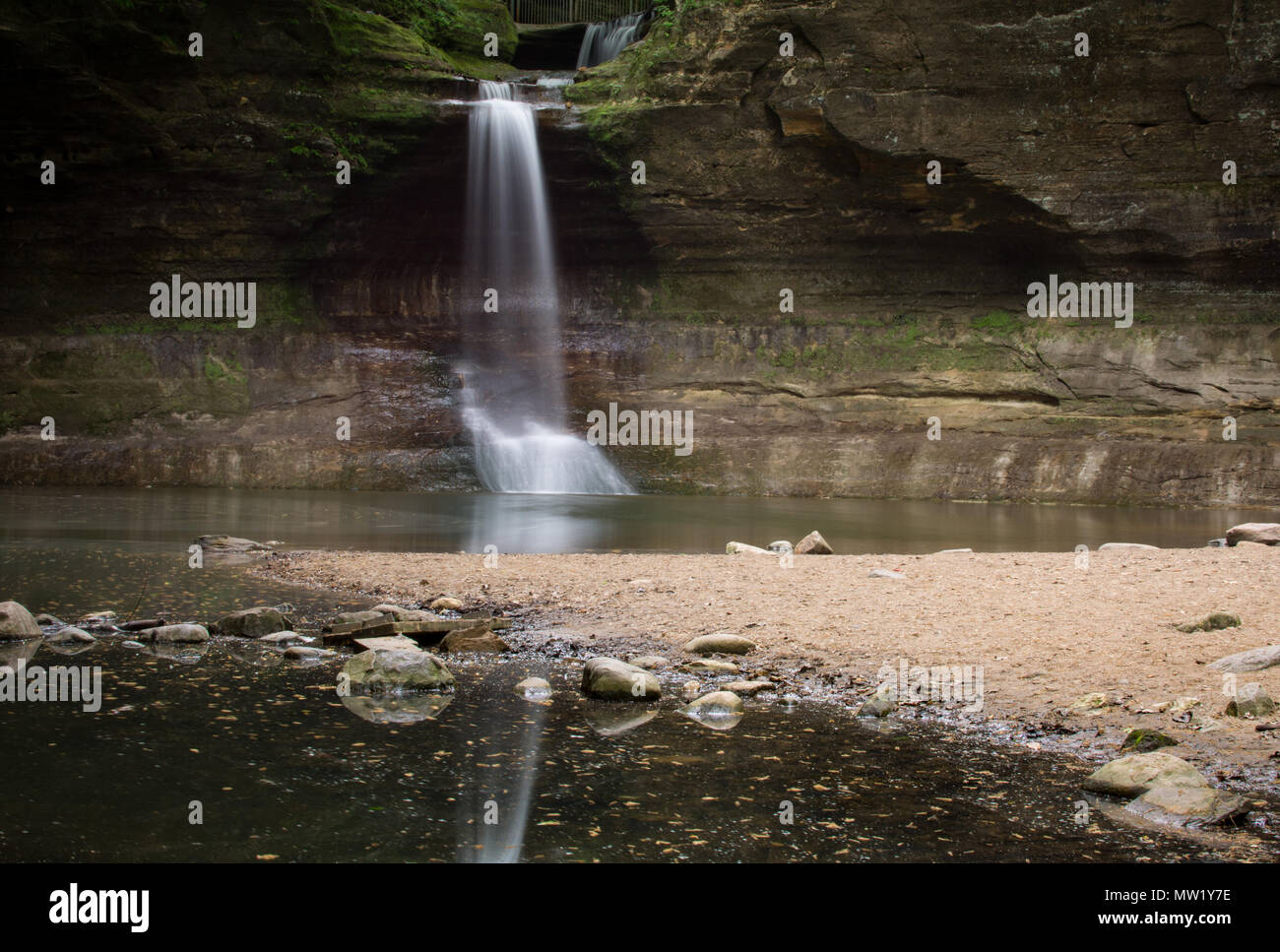 Long exposure of cascade falls in the Lower Dells. Matthiessen state ...