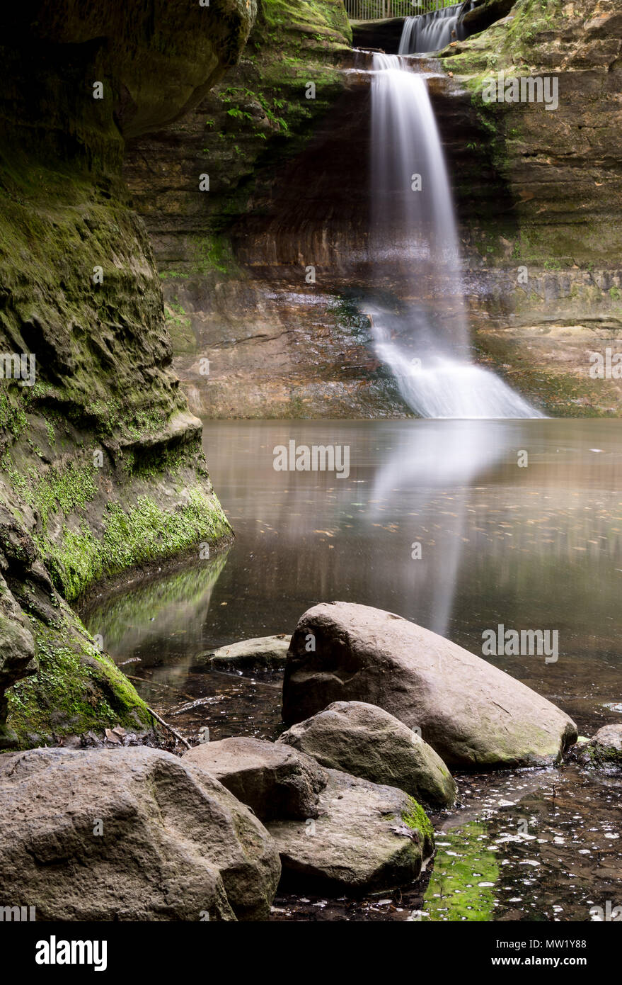 Long exposure of cascade falls in the Lower Dells. Matthiessen state ...