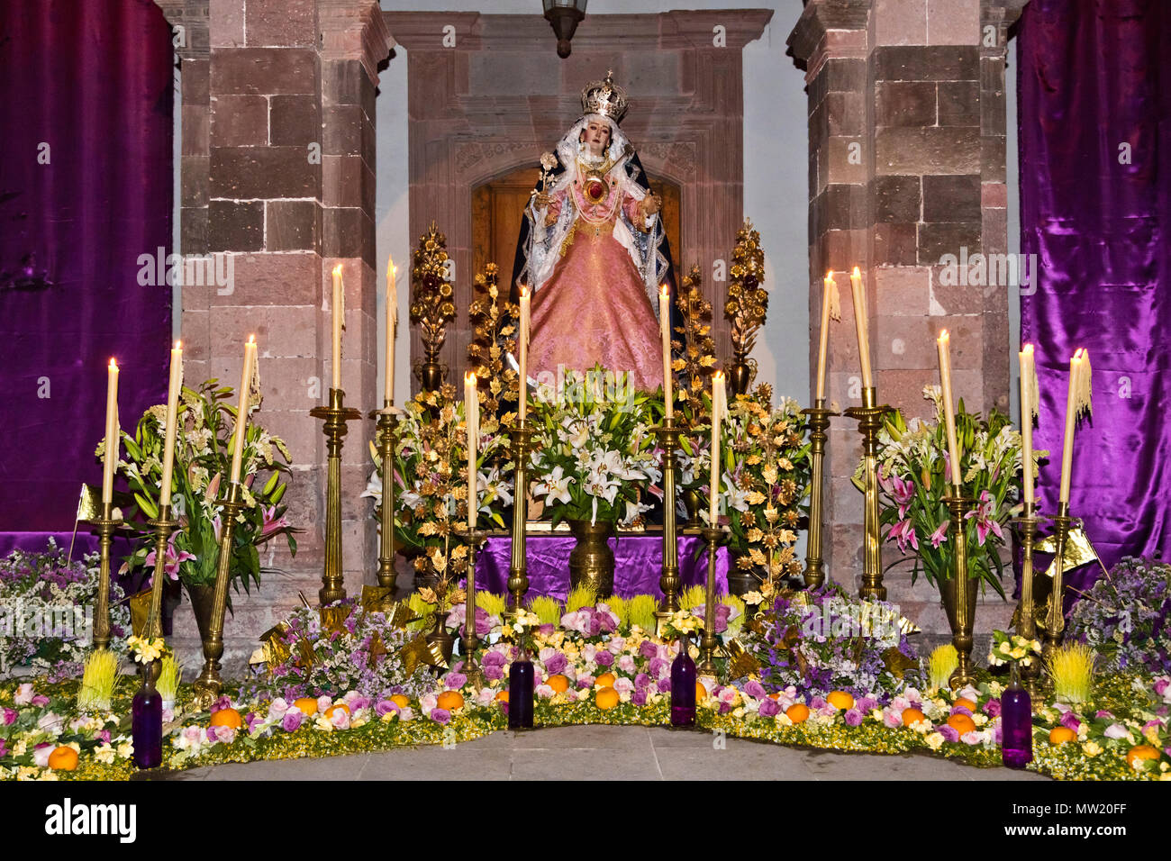 ALTARS with the VIRGIN MARY are displayed on MAUNDY THURSDAY during ...