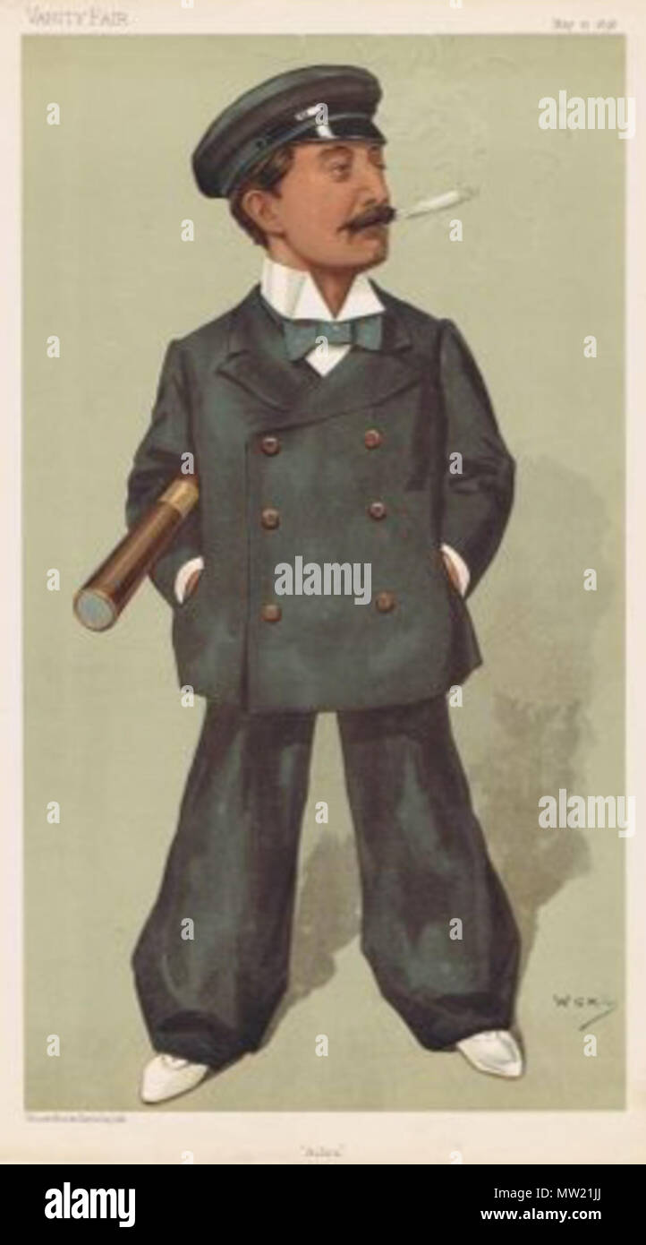 . Caricature of Mr Andrew Barclay Walker. Caption read 'Ailsa'. 1896 ...