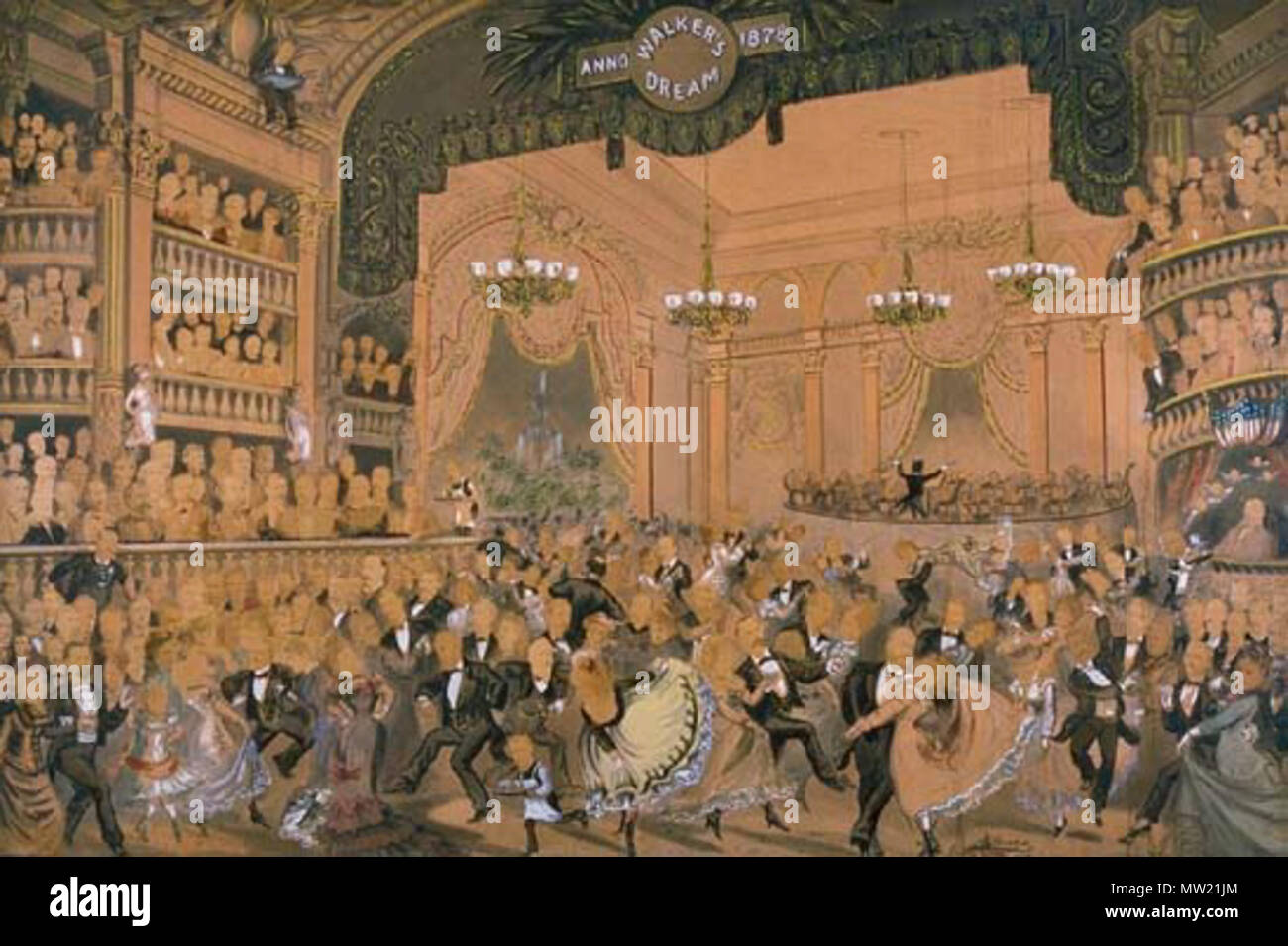 . 'Walker's Dream', 1878. Watercolor collage by Edward Jump, with ...