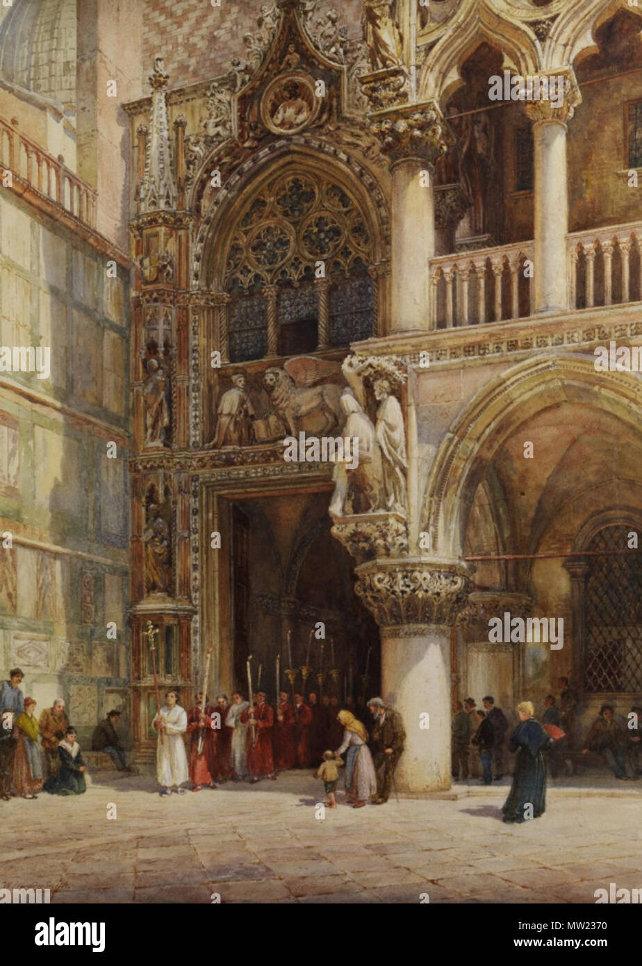 . William Harding Smith: Palazzo Ducale (Porta della carta), watercolor ...