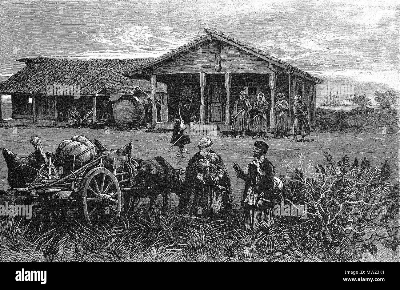 . English: Winery in Sighnakh (Roskoschny, 1884) . 1884. Unknown 650 ...
