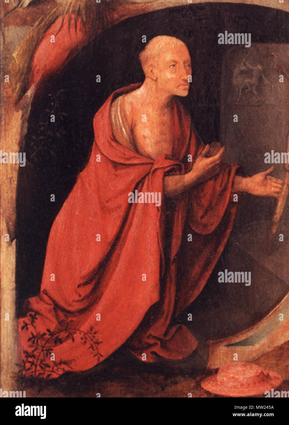 . English: Job Triptych, right inner wing, detail (Saint Jerome ...