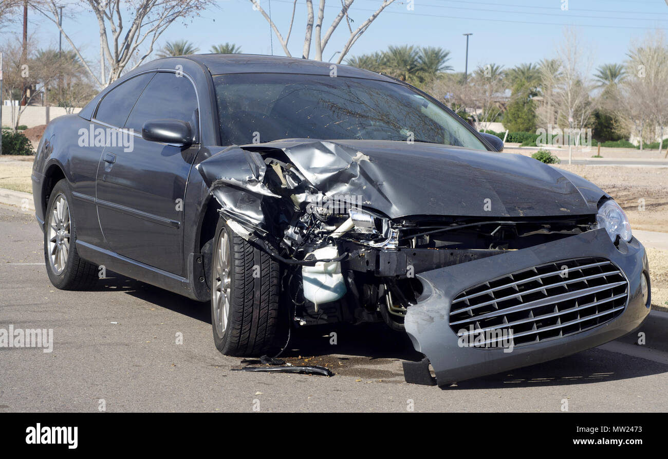Car crash accident on street Stock Photo - Alamy