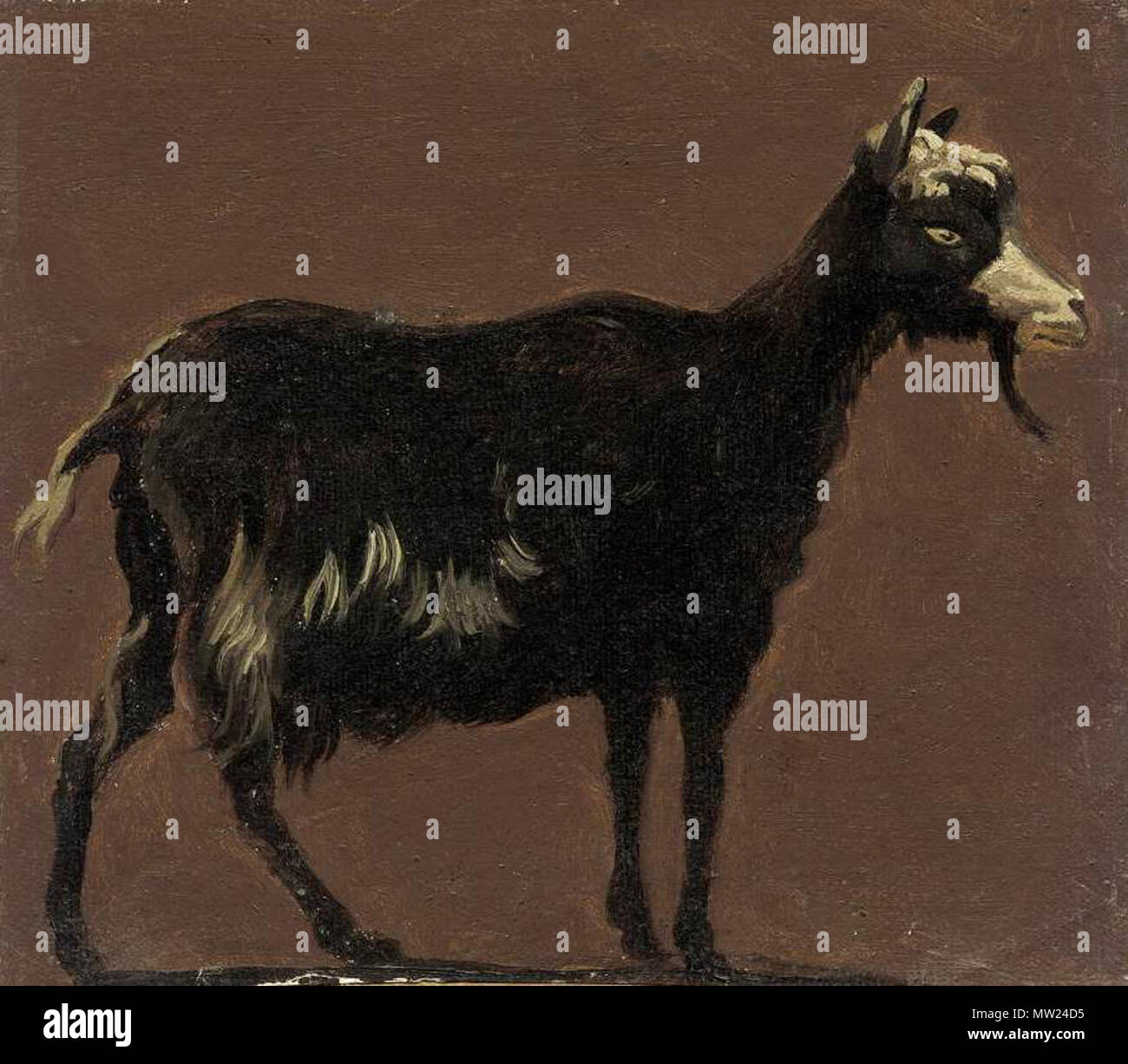 . Kleiner Ziegenbock. Öl auf Papier, auf Pappe kaschiert. 19,5 x 22,5 ...