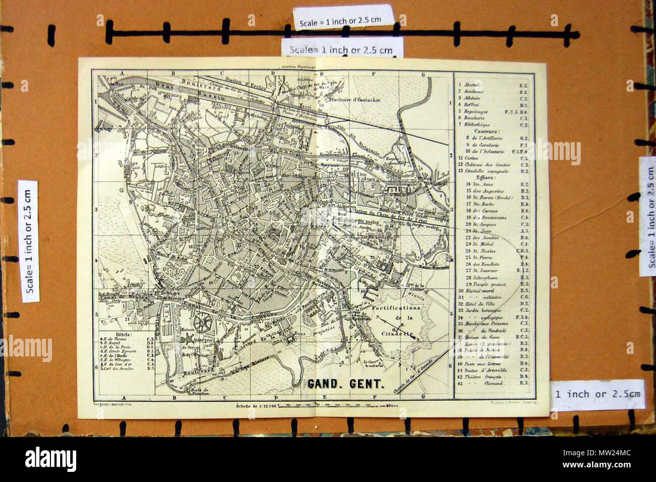 . English: Map 1881 Street Plan Town Gand Gent Belgium Citadelle A map or plans taken from Karl ...