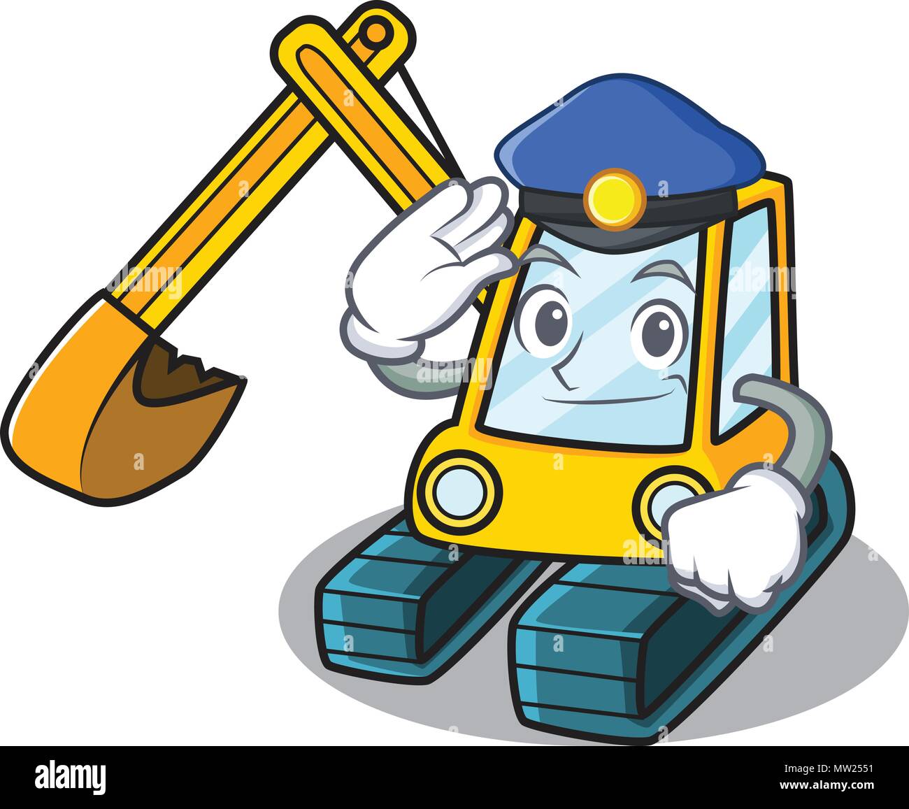 Police excavator character cartoon style Stock Vector Image & Art - Alamy