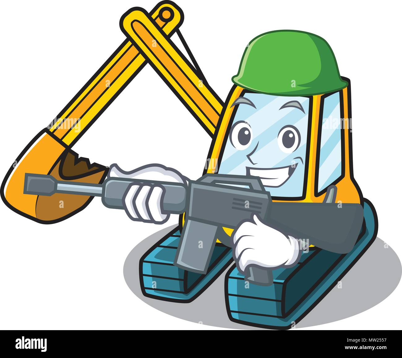 Army excavator character cartoon style Stock Vector Image & Art - Alamy
