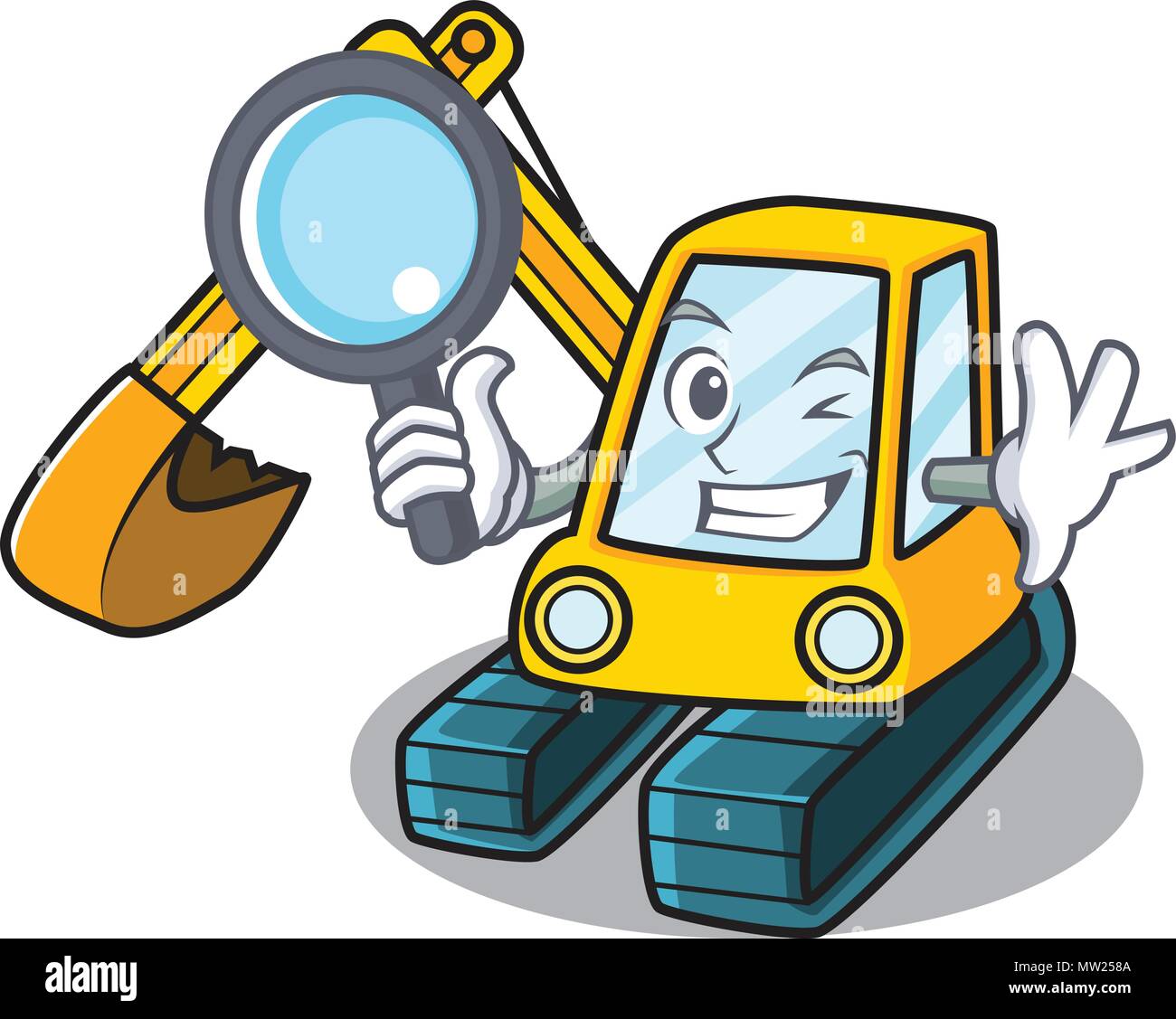 Detective excavator character cartoon style Stock Vector Image & Art ...
