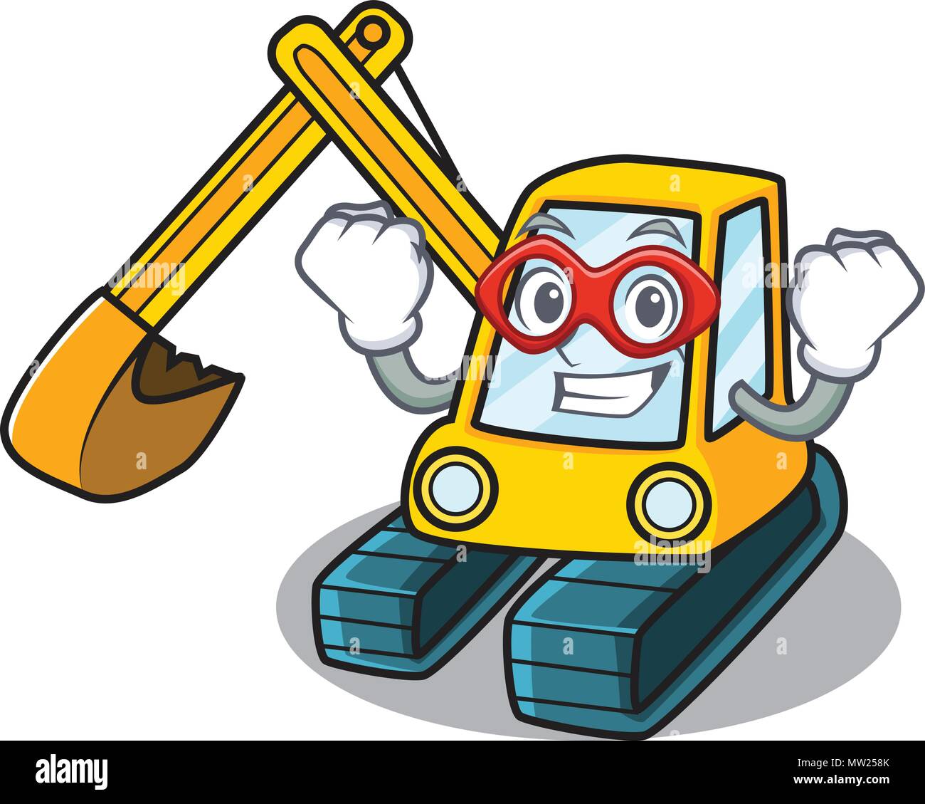 Super hero excavator character cartoon style Stock Vector Image & Art ...