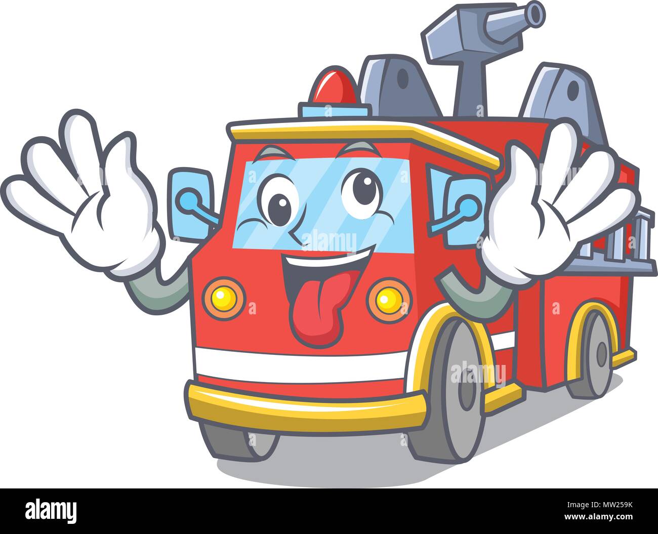 Crazy fire truck mascot cartoon Stock Vector Image & Art - Alamy