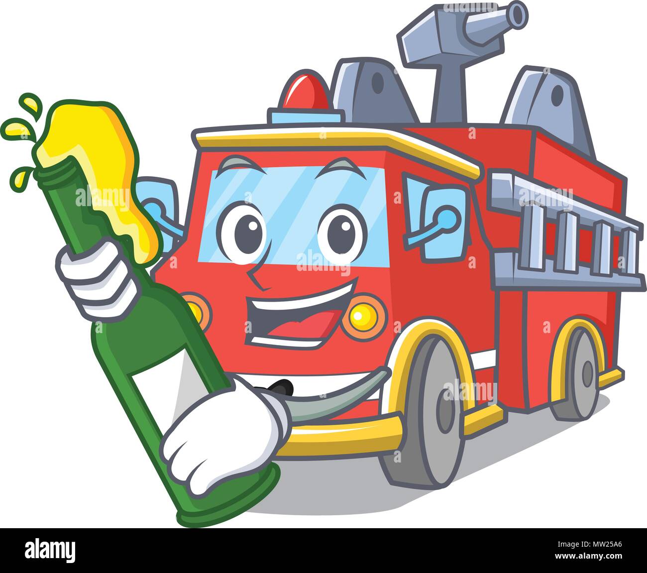 With beer fire truck mascot cartoon Stock Vector Image & Art - Alamy