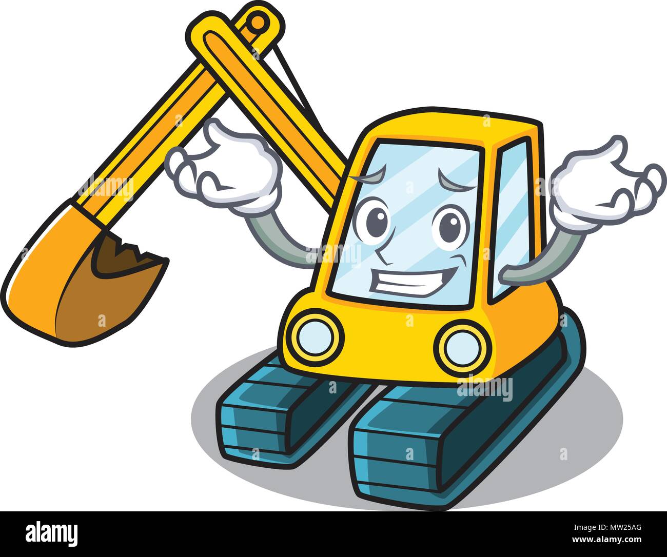 Grinning excavator character cartoon style Stock Vector Image & Art - Alamy