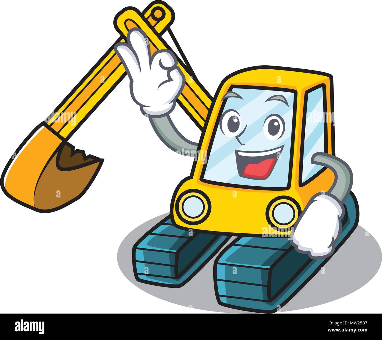 Okay excavator character cartoon style Stock Vector Image & Art - Alamy