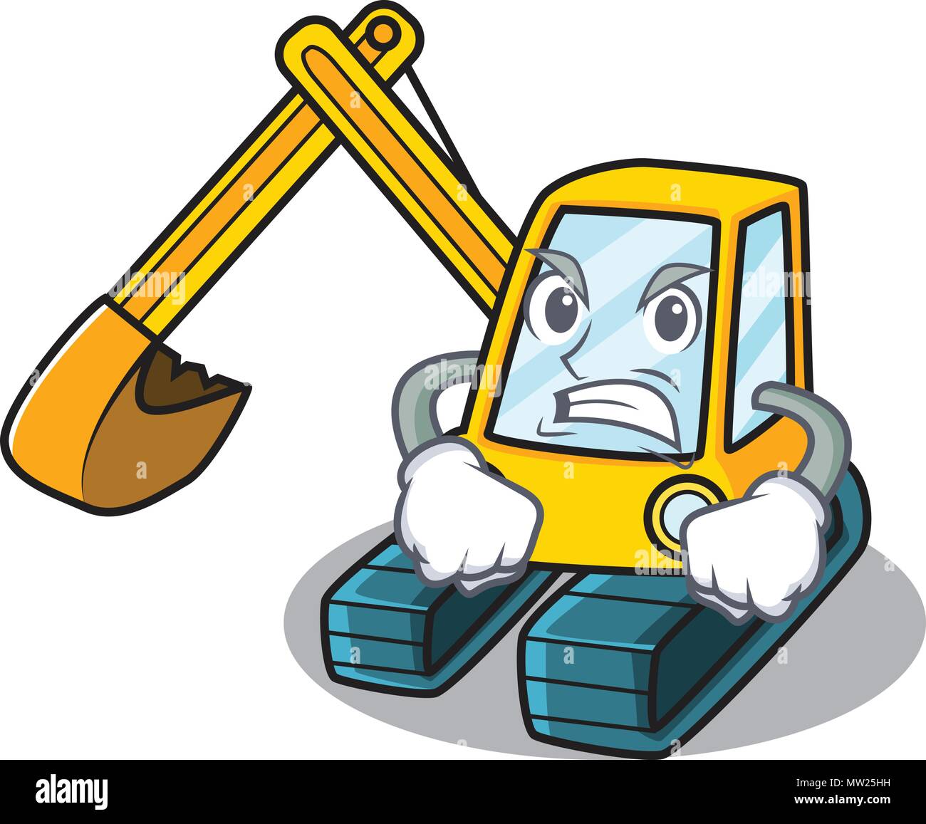 Angry excavator mascot cartoon style Stock Vector Image & Art - Alamy