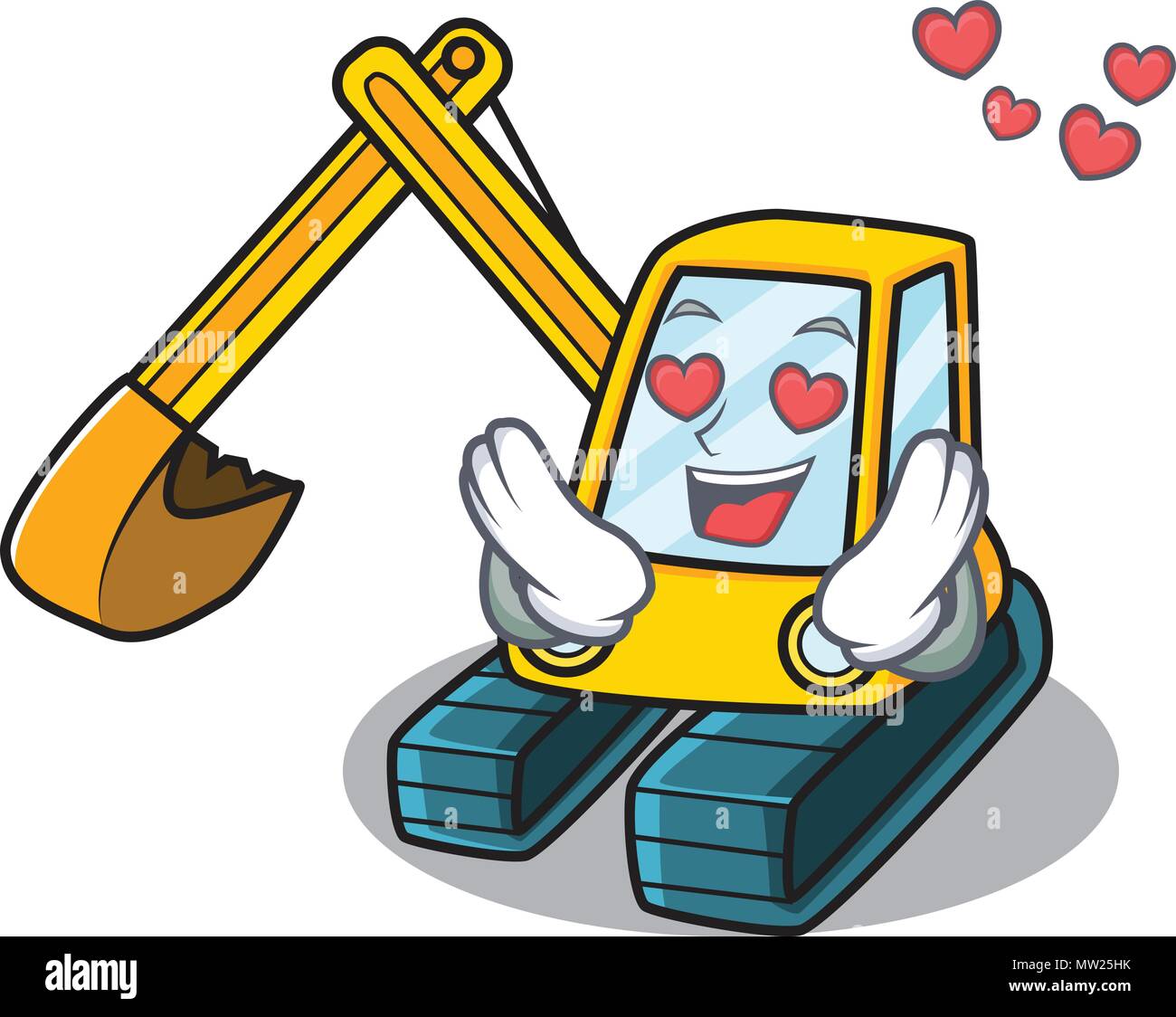 In love excavator mascot cartoon style Stock Vector Image & Art - Alamy