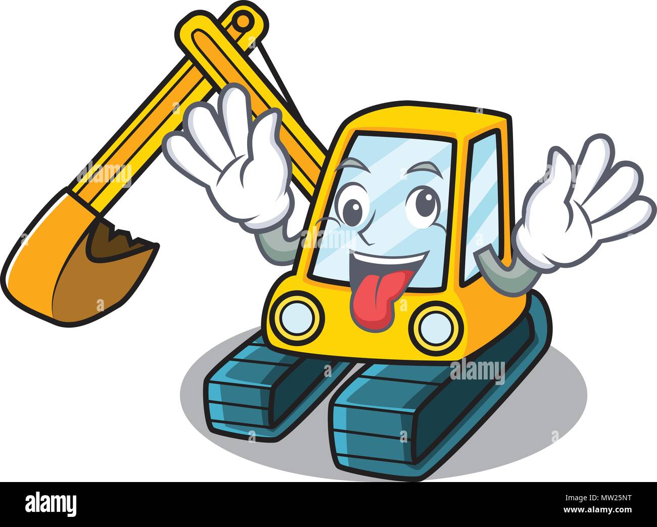 Crazy excavator mascot cartoon style Stock Vector Image & Art - Alamy