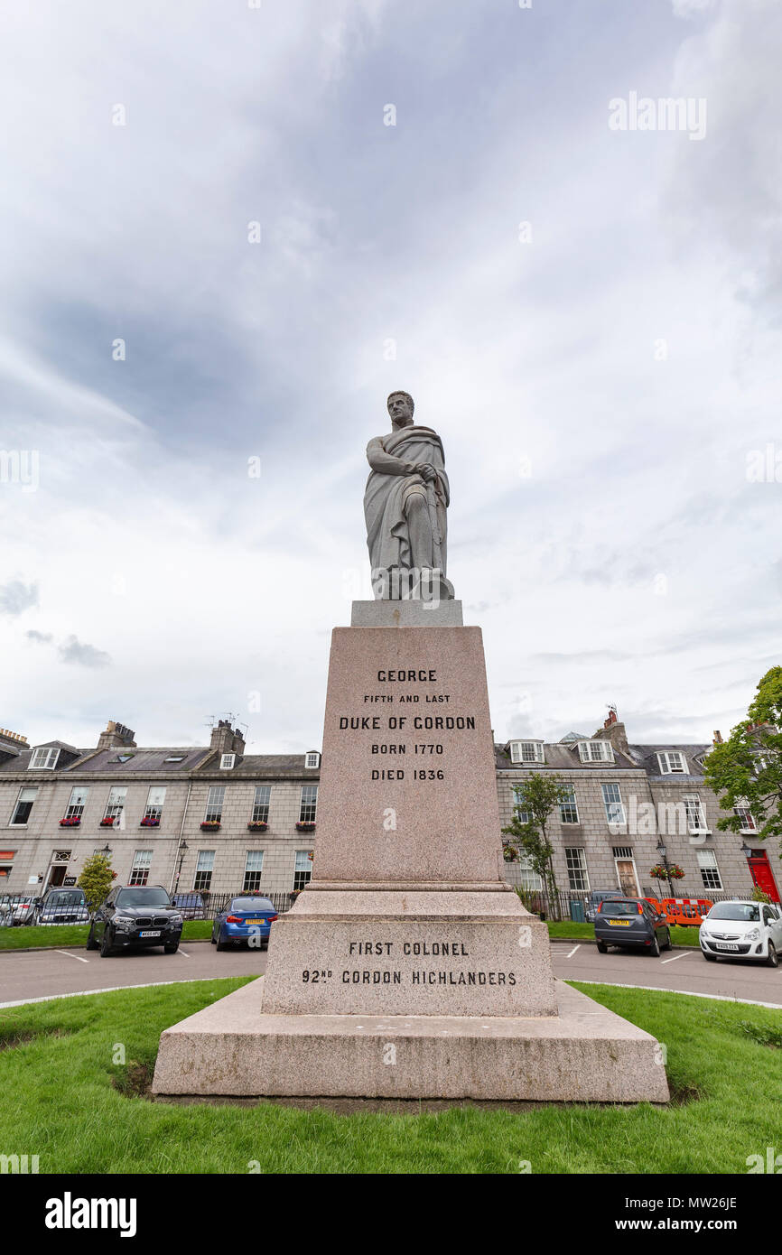 ABERDEEN, UNITED KINGDOM - AUGUST 3: Statue of George, Duke of Gordon ...
