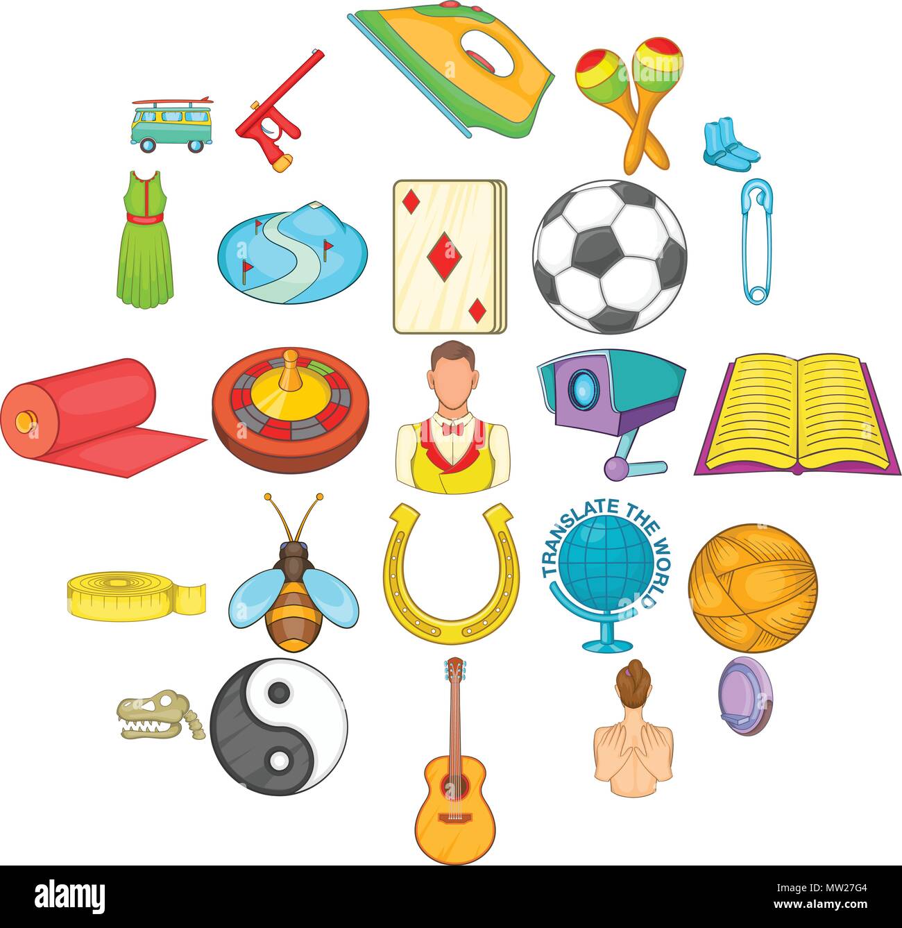 Card game icons set, cartoon style Stock Vector Image & Art - Alamy