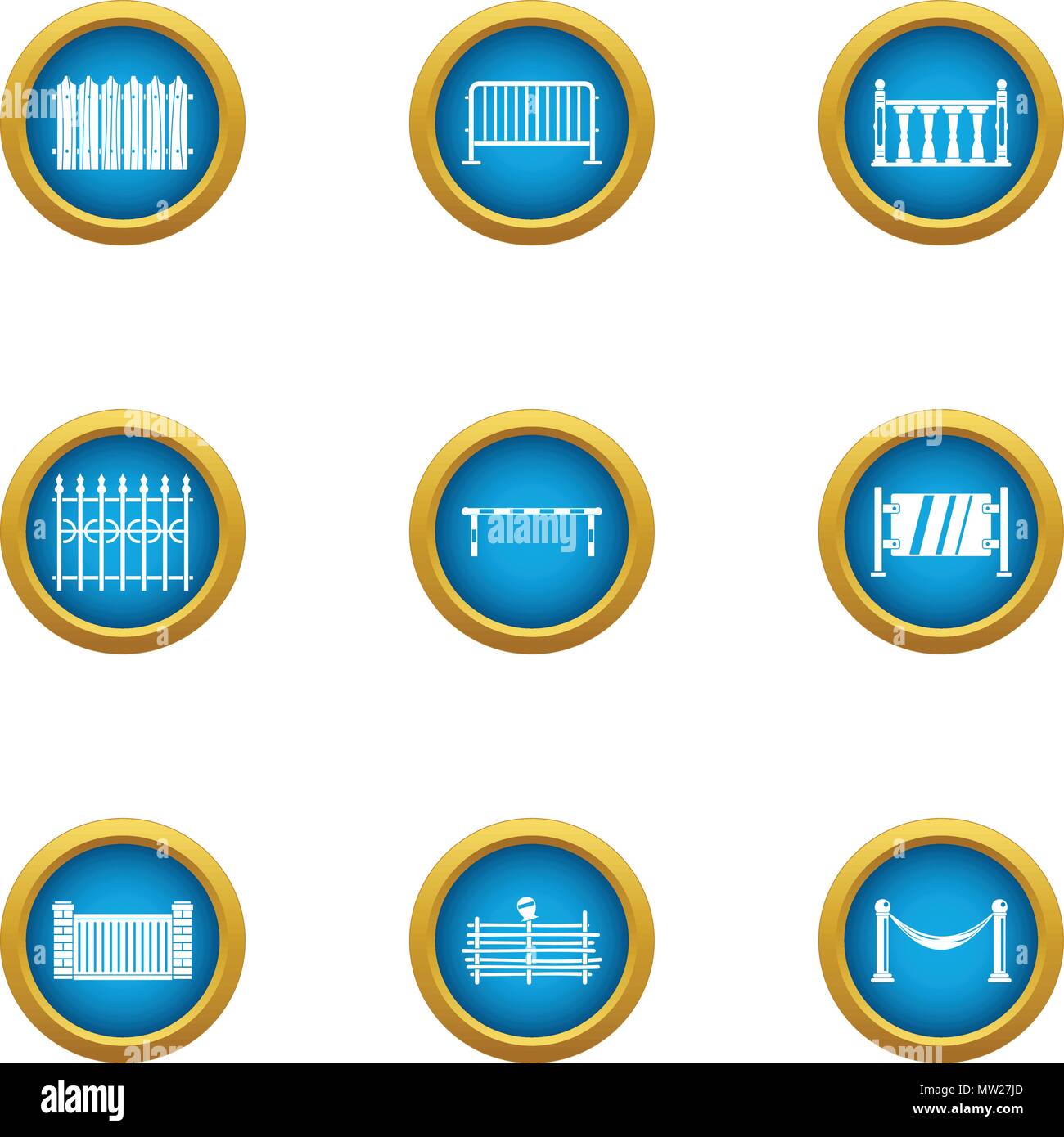 Overlap icons set, flat style Stock Vector Image & Art - Alamy