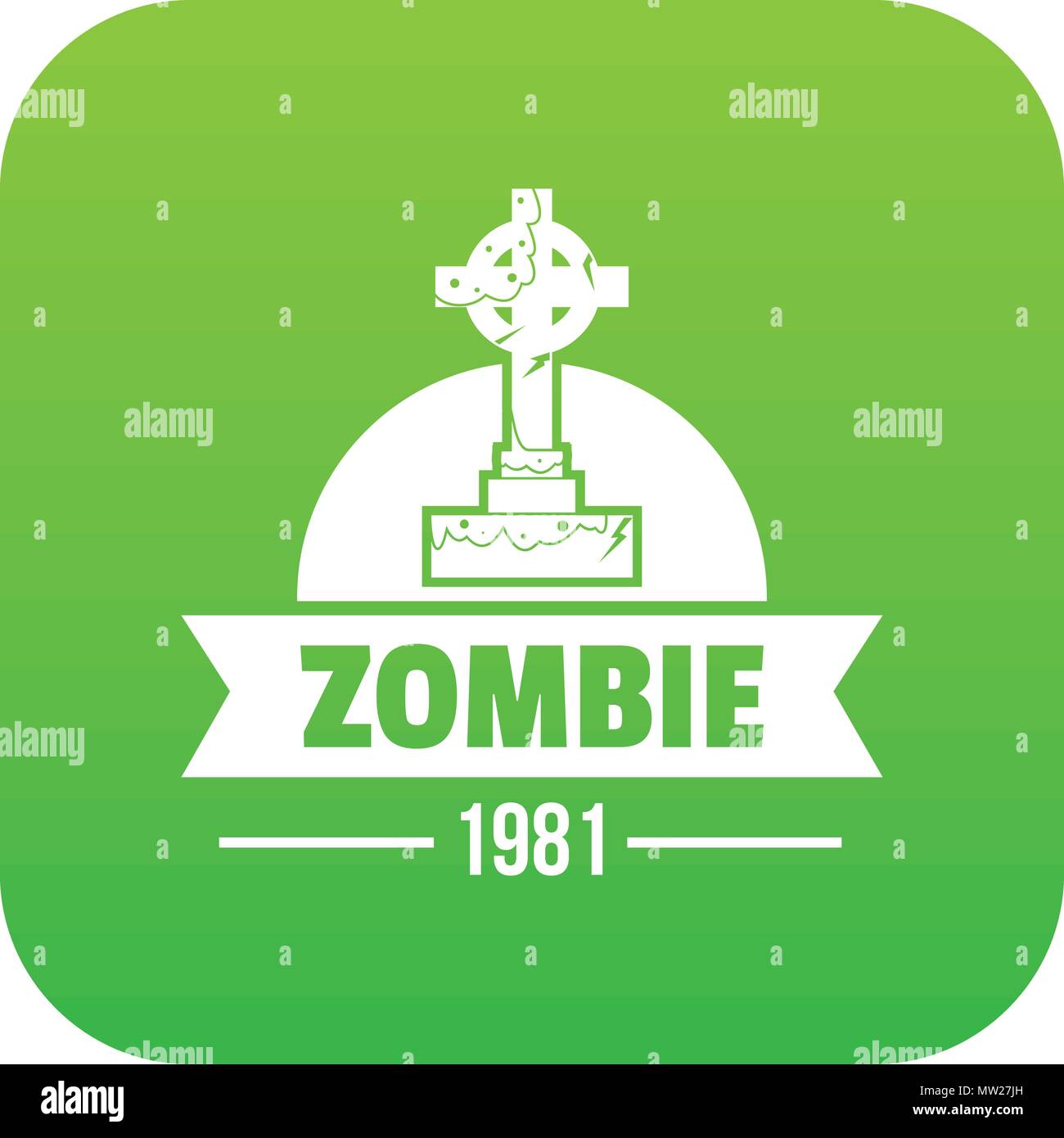 Zombie dark icon green vector Stock Vector Image & Art - Alamy